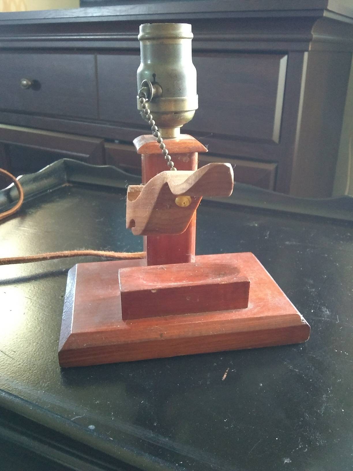 Vintage Wood Hand Water Pump Lamp Well Pump Wishing Well Lamp Vintage ...