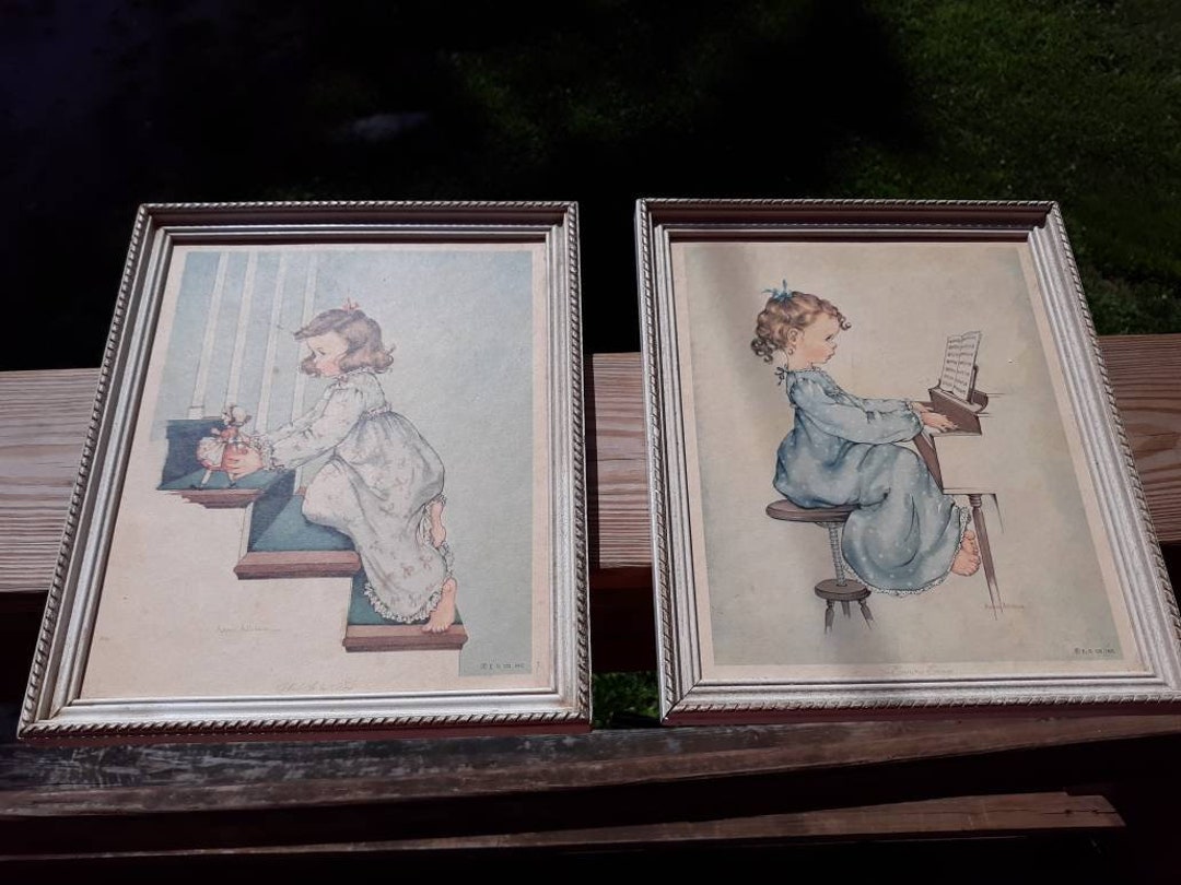 Vintage Anne Allaben Prints Evening Encore / and so to Bed / Edward ...