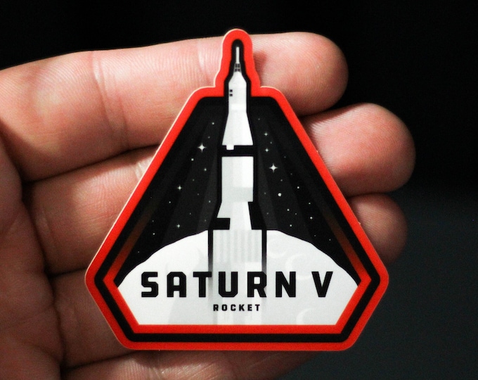 Saturn V Rocket Vinyl Sticker Mission Patch - 2.5'x2.5' Laptop Phone ...
