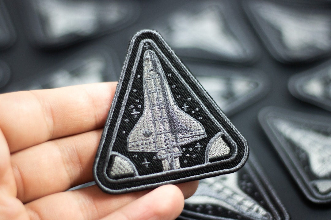 NASA Space Shuttle Black Embroidered Patch - 2.5 X 2.5 Inch - Outer ...
