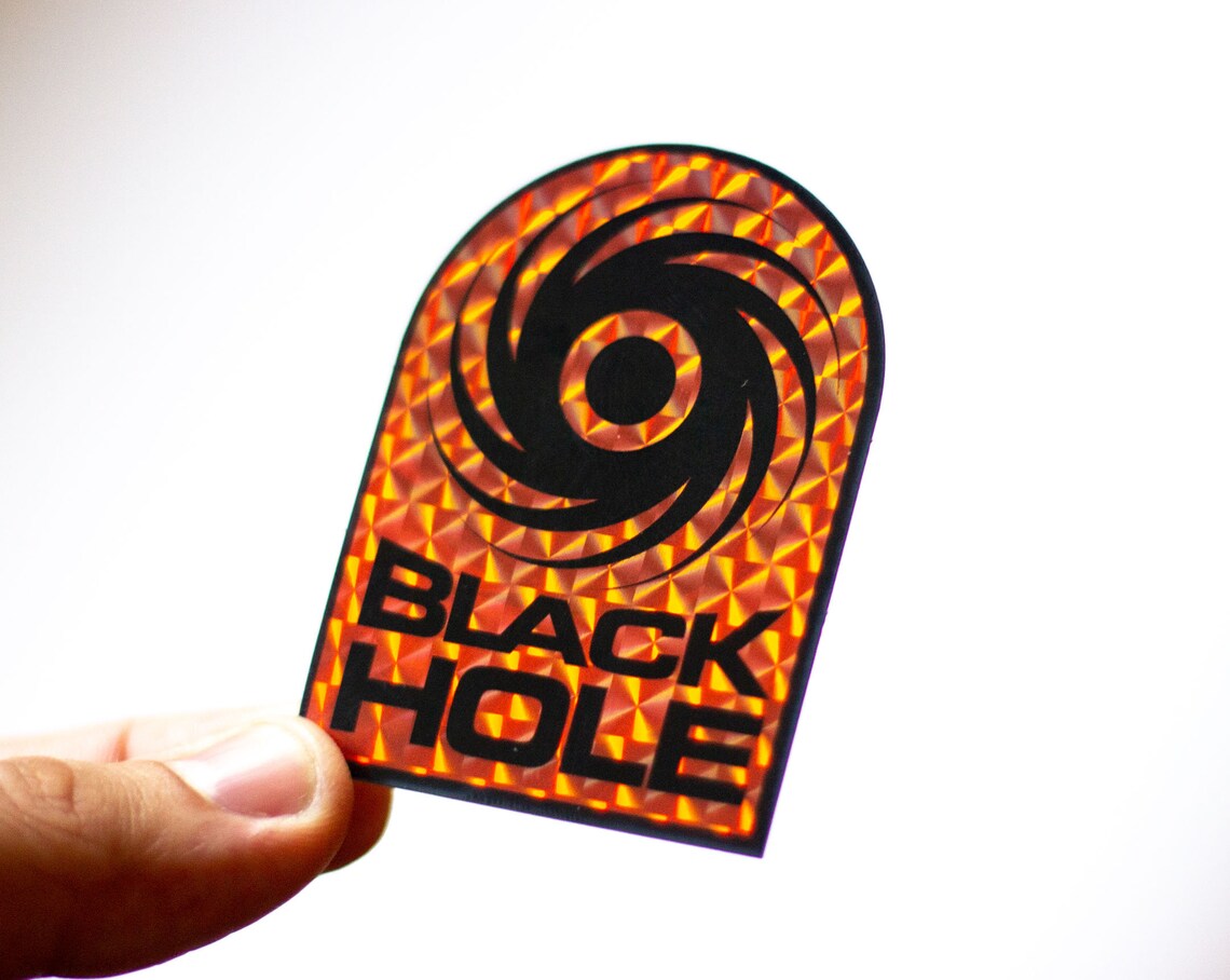 Black hole warning sticker Holographic prism Vinyl 3 X 2 | Etsy