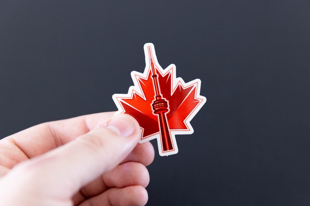CN Tower Maple Leaf Sticker - Toronto Ontario, Canada - Etsy