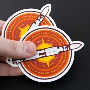 NASA Saturn V Rocket Launch Sticker - Matte Vinyl - 3 X 3 Inch - Outer ...