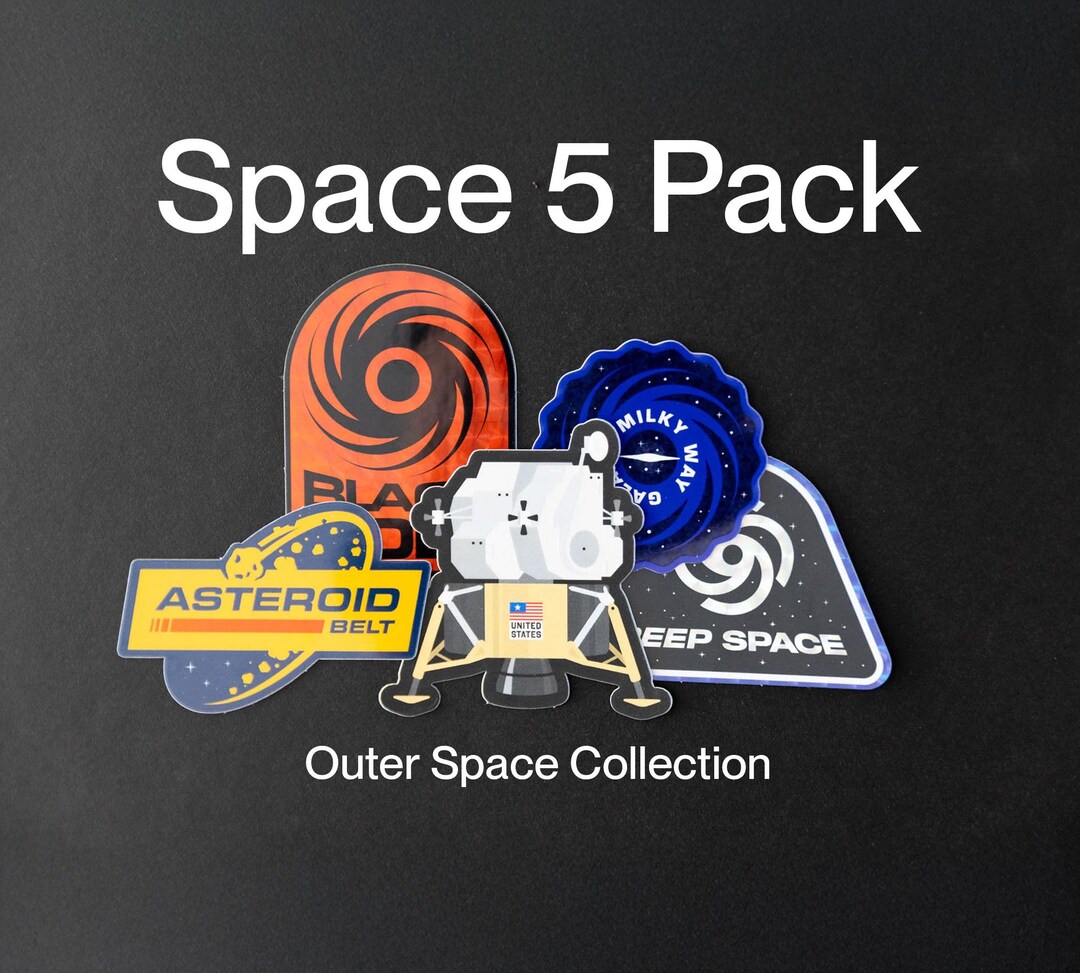 Holographic Space Sticker 5 Laptop Decals Variety Pack - Outer Space ...