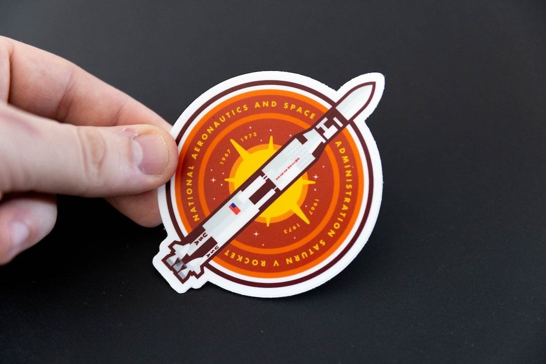 NASA Saturn V Rocket Launch Sticker - Matte Vinyl - 3 X 3 Inch - Outer ...