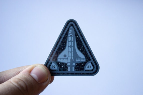 NASA BLACK Space Shuttle Sticker Holographic Stars Vinyl 2 | Etsy