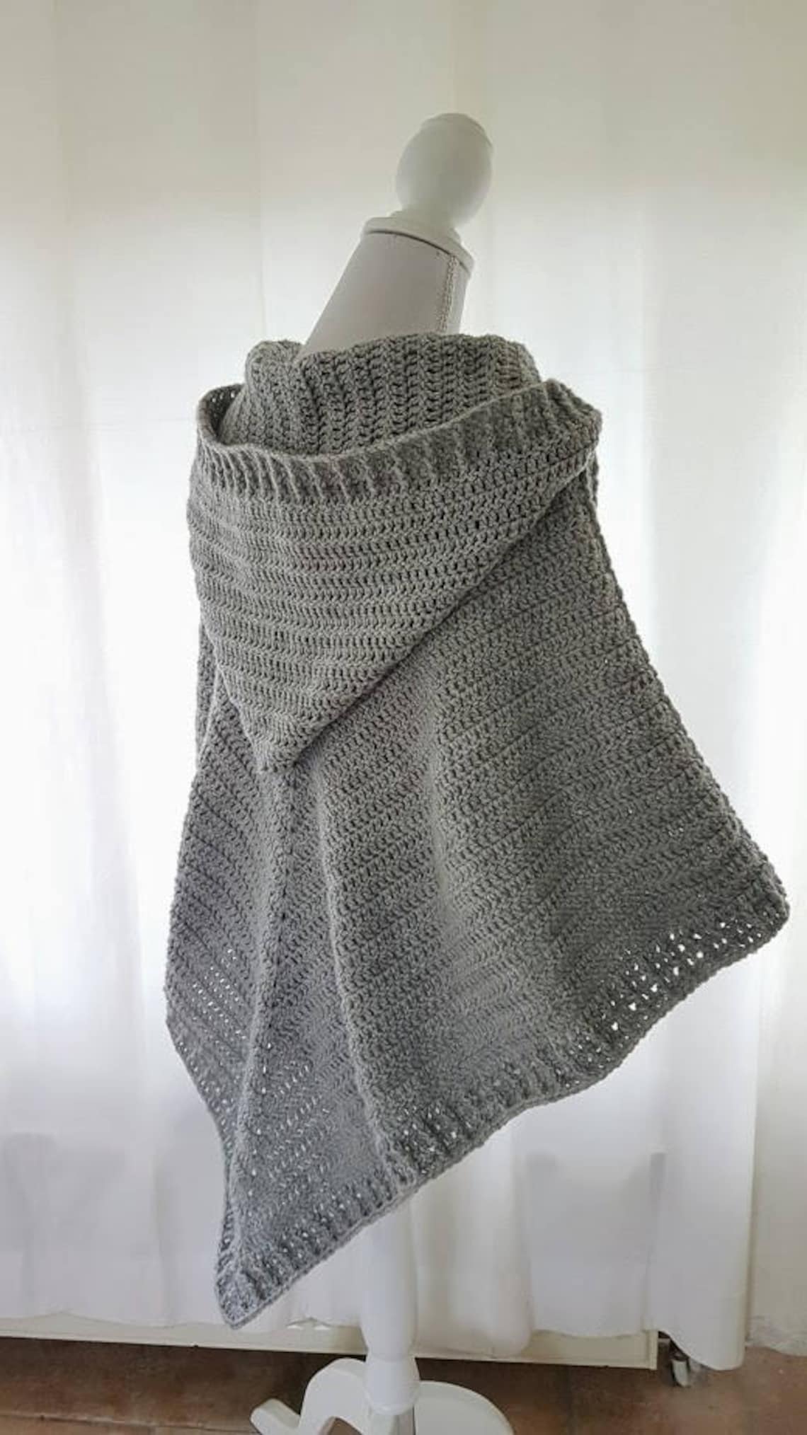 Pattern Hooded Poncho // Chunky Poncho // Shawl Scarf Pattern - Etsy
