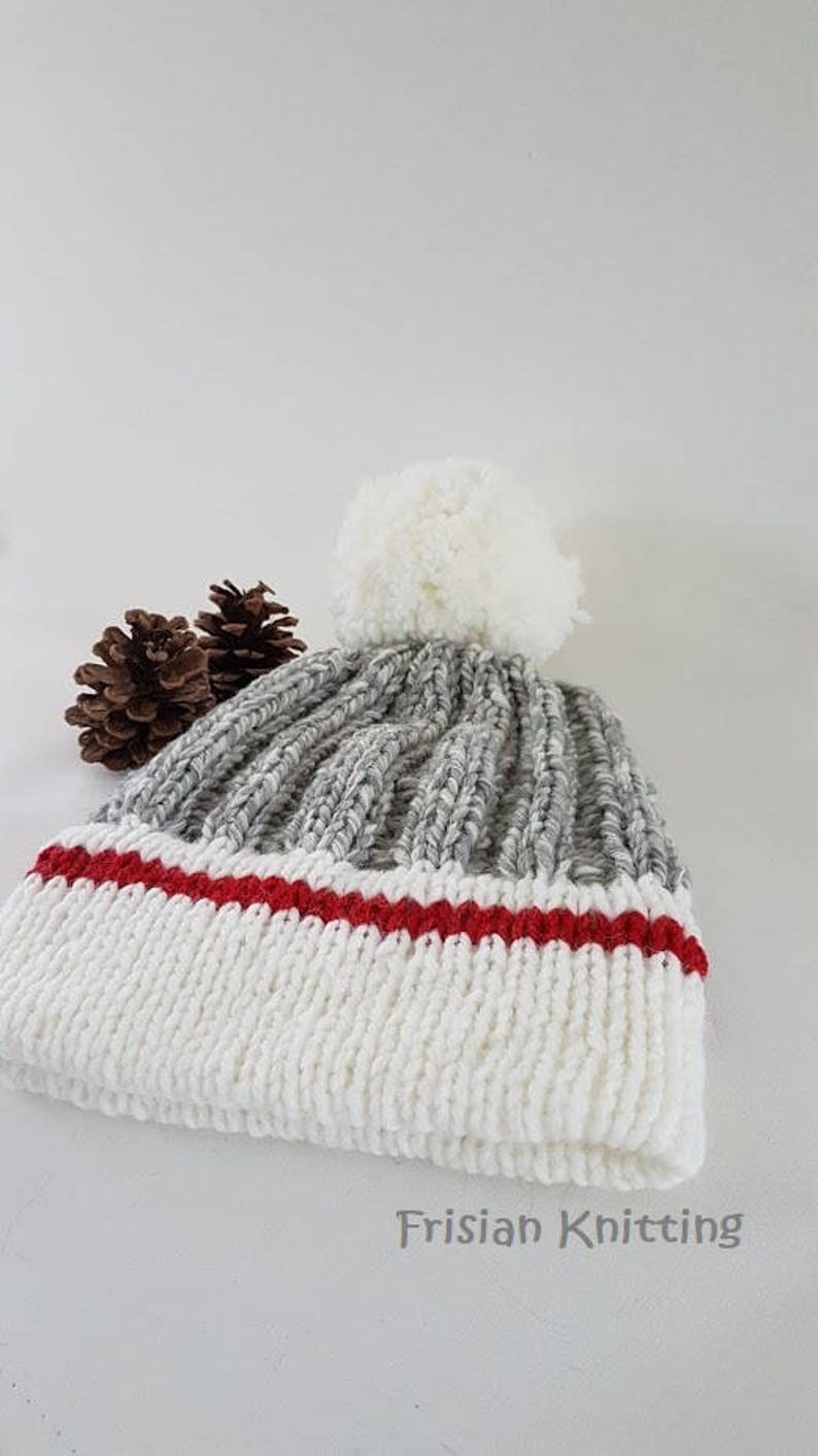 Sock monkey hat // Knitting pattern hat // PDF pattern // | Etsy