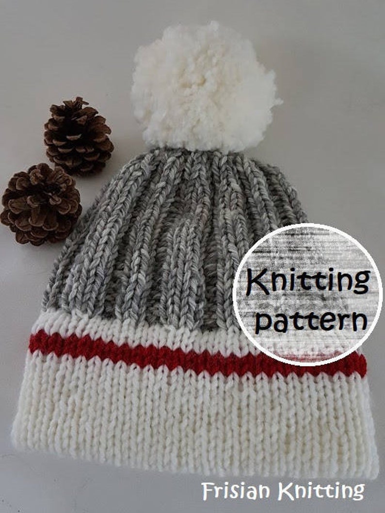 Sock Monkey Hat // Knitting Pattern Hat // PDF Pattern // - Etsy