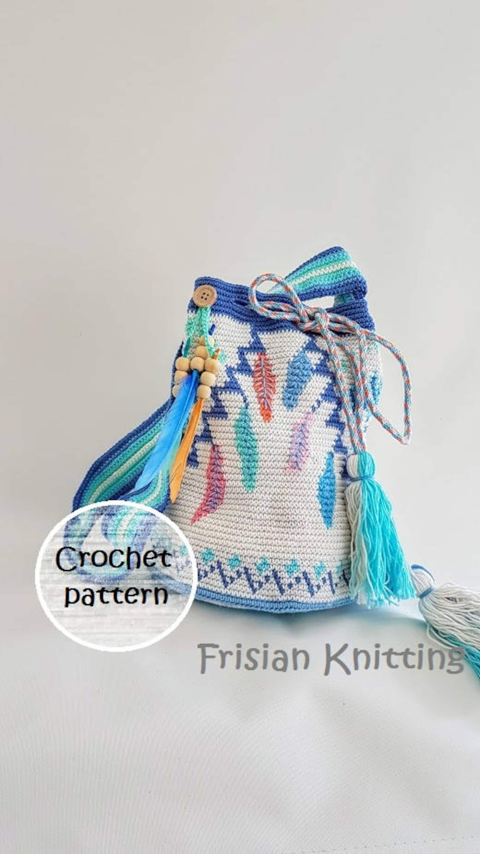 Pattern Mochila Bag // Tapestry Crochet // Feather Bag Pattern // Wayuu ...