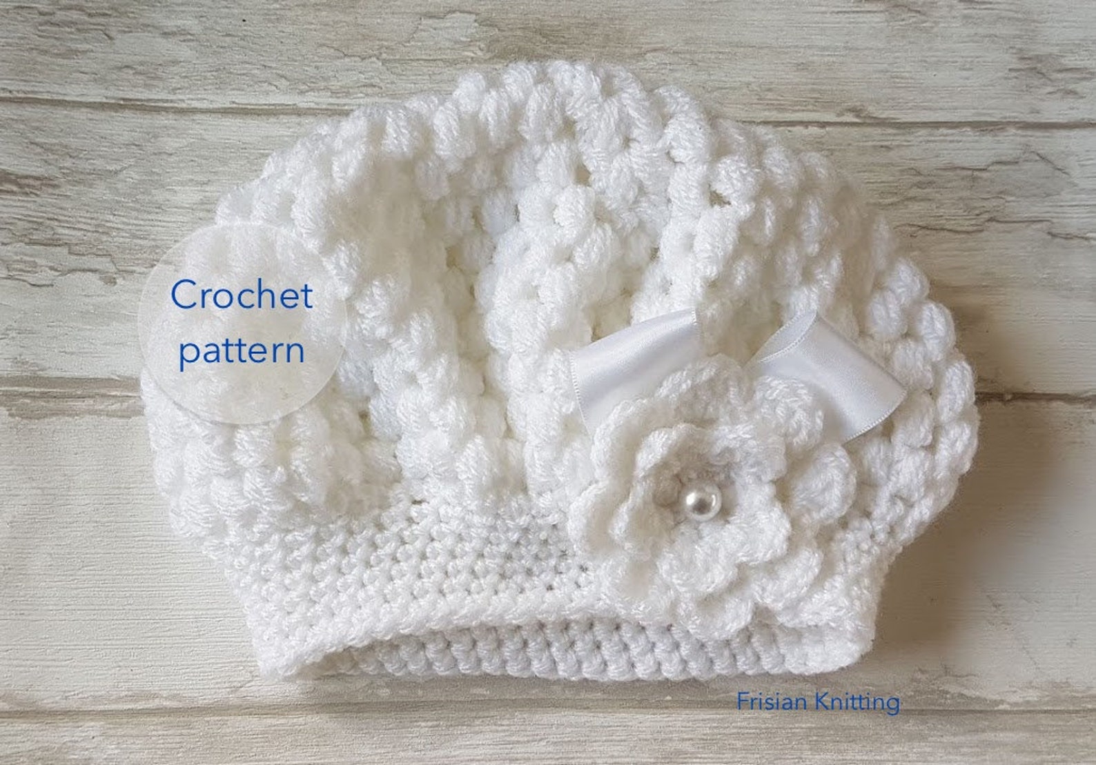 Baby Beret // Pattern Beret // Crochet Baby Hat // Baptize Beret ...