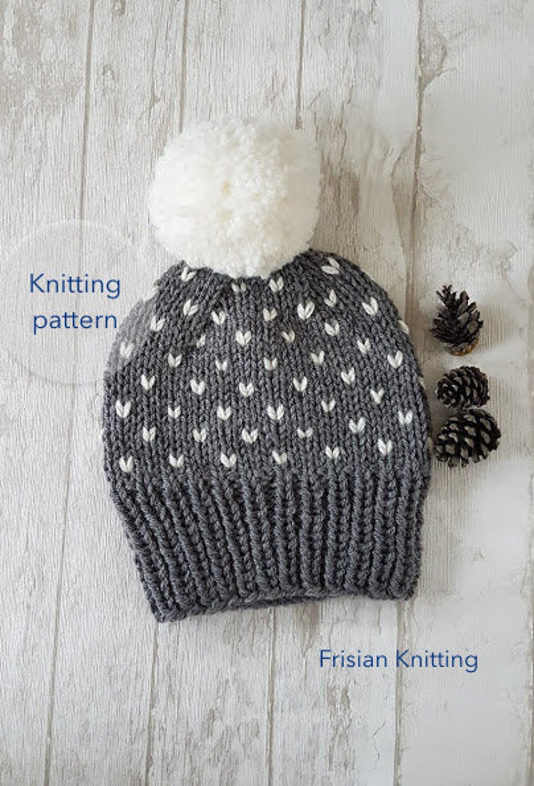 Pattern Heart Hat // Heart Beanie // Knitting Pattern Hat Little Hearts ...