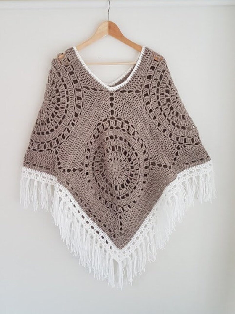 Pattern Granny Poncho // Chunky Poncho // Shawl Scarf Pattern - Etsy