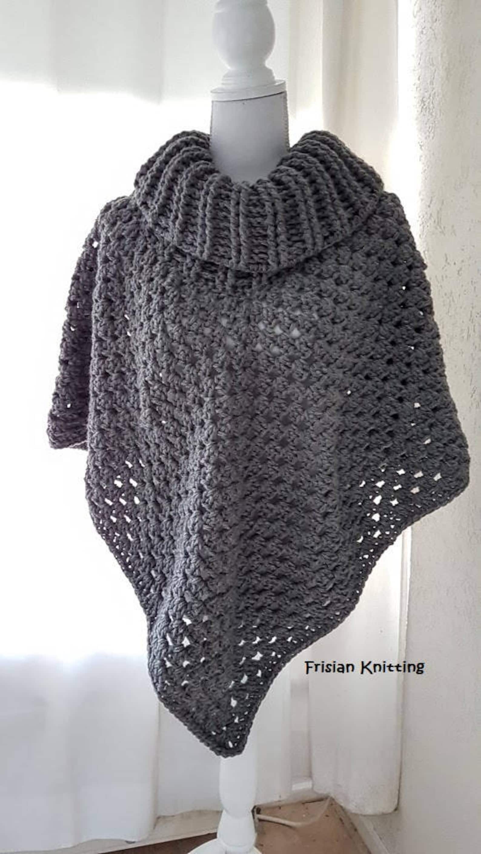 Pattern Poncho // Chunky Poncho // Shawl Scarf Pattern // Diy Crochet ...
