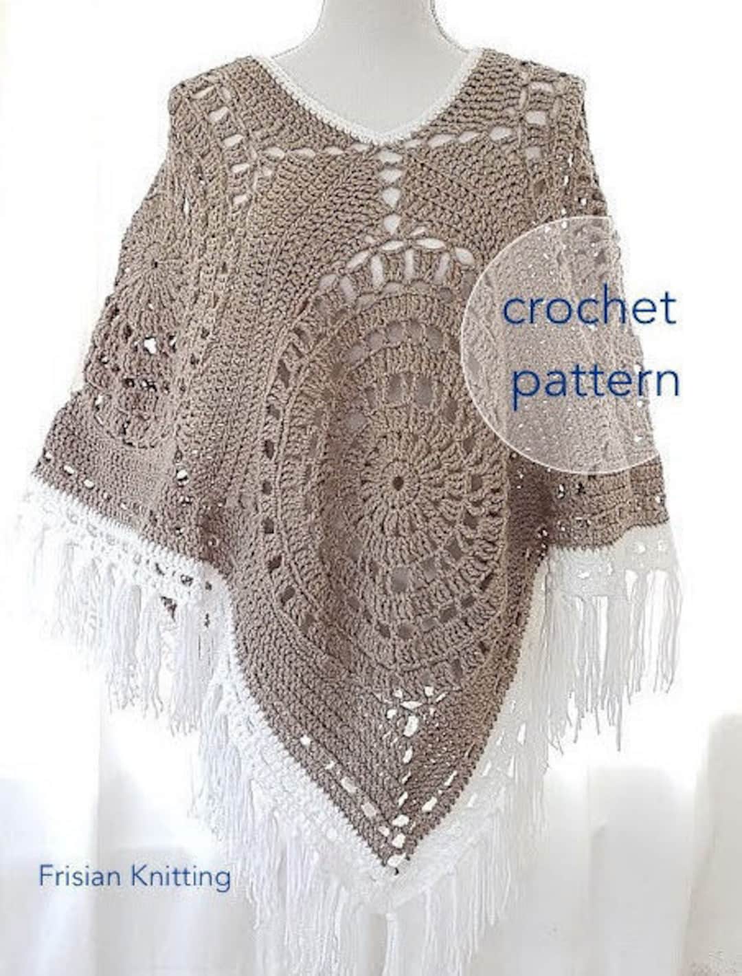Pattern Granny Poncho // Chunky Poncho // Shawl Scarf Pattern // Diy ...