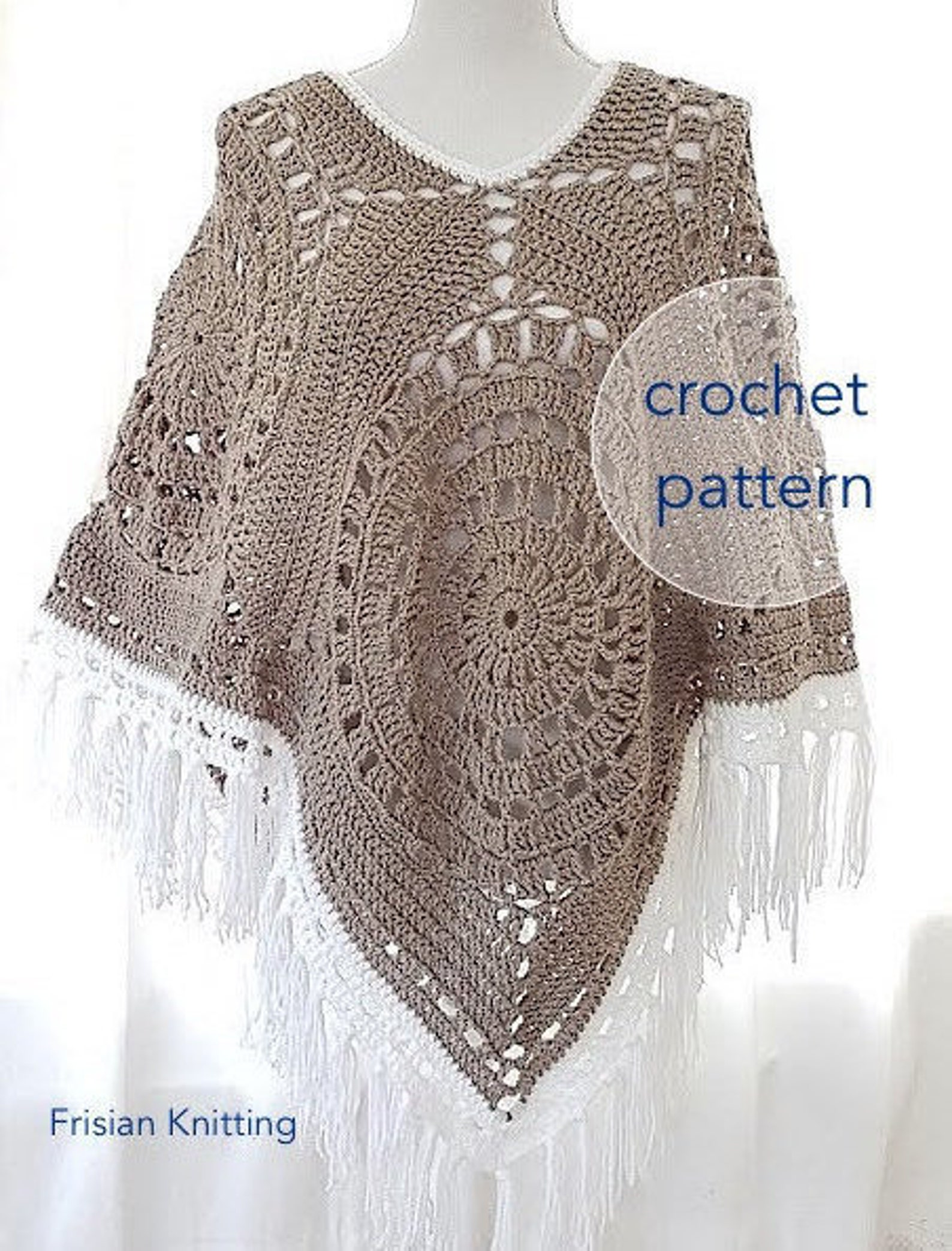 Pattern Granny Poncho // Chunky Poncho // Shawl Scarf Pattern // Diy ...