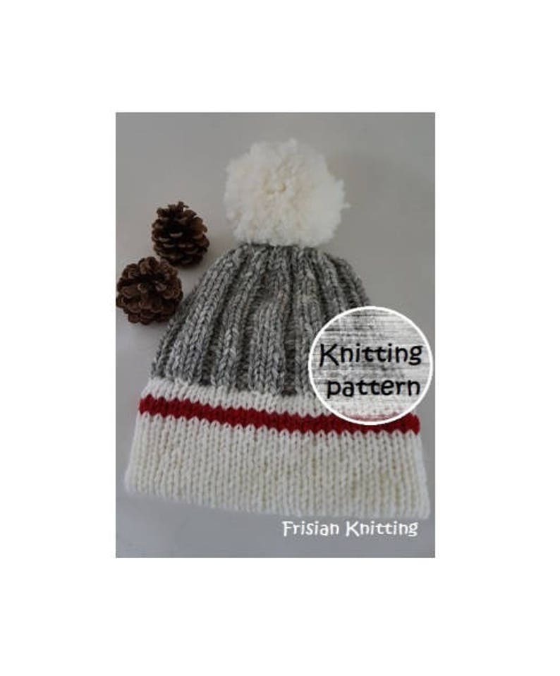 Sock monkey hat // Knitting pattern hat // PDF pattern // | Etsy