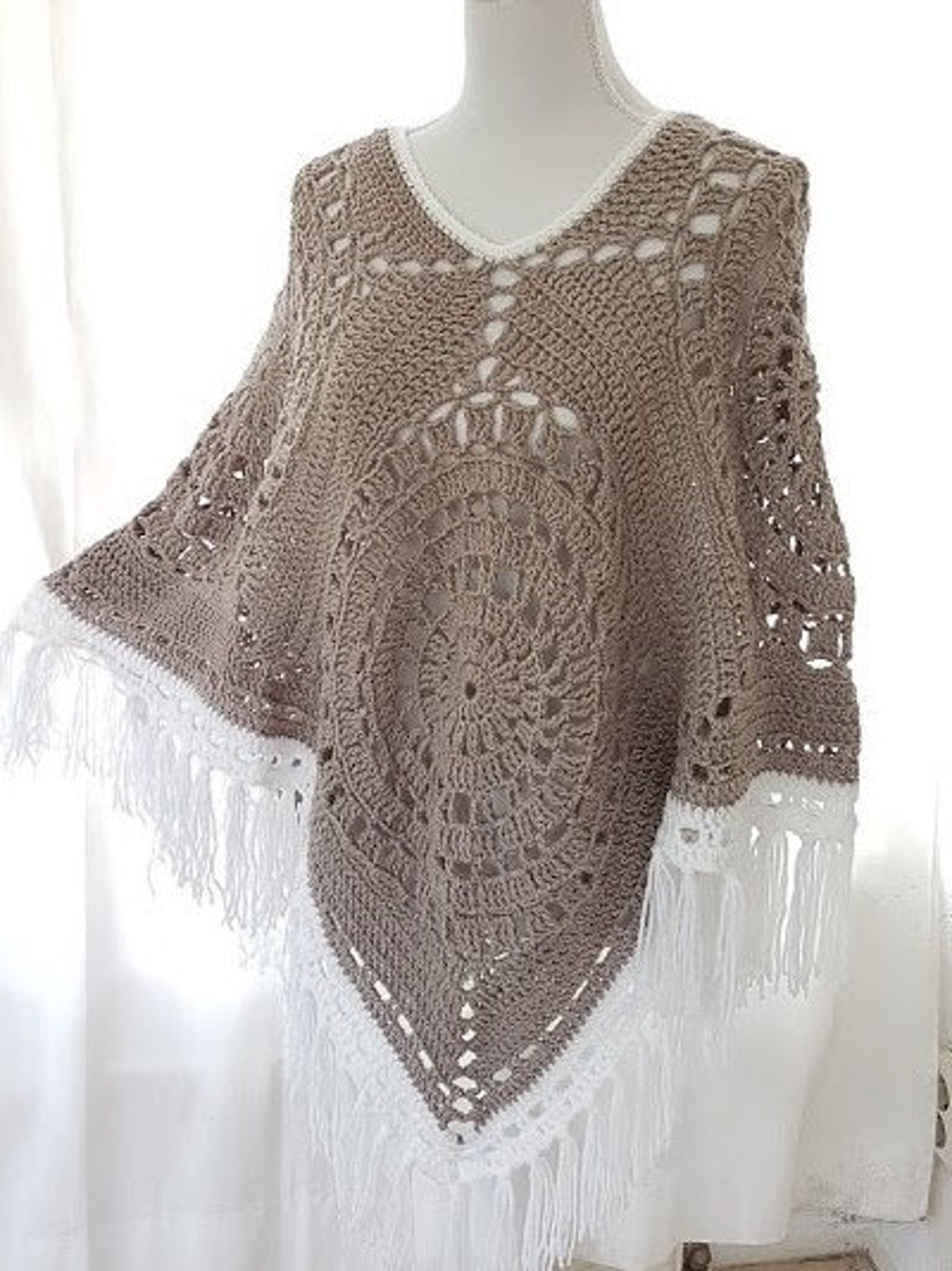 Pattern Granny Poncho // Chunky Poncho // Shawl Scarf Pattern // Diy ...