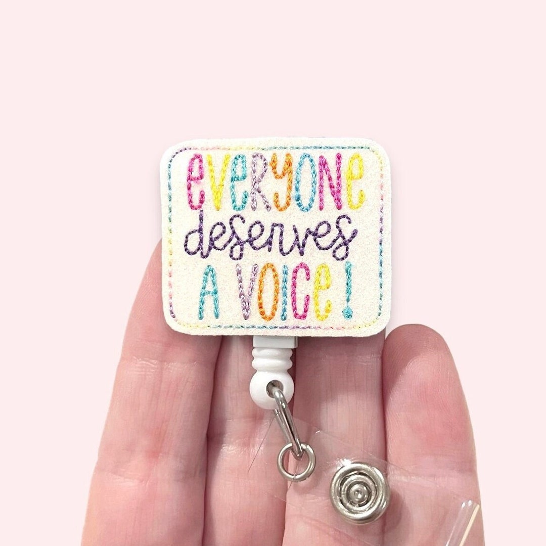 Everyone Deserves A Voice Badge Reel, Speech Therapist Badge Reel, SLP ...
