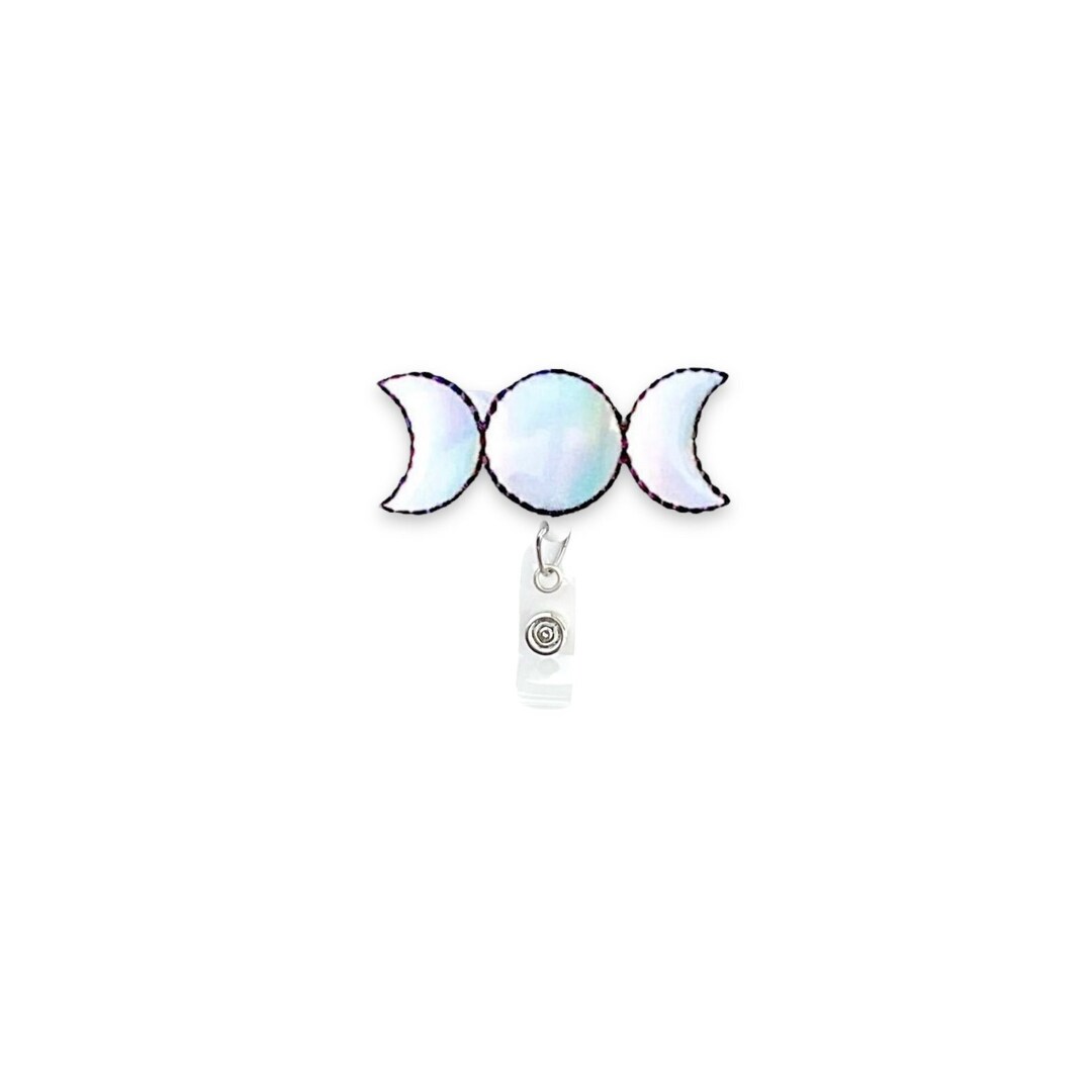 Triple Moon Badge Reel, Moon Phase Badge Reel, Moon Badge Reel ...