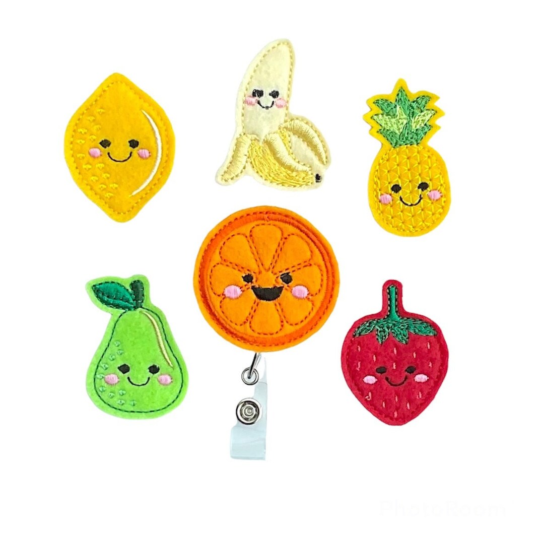 Fruit Badge Reel ID Holder Badge Reel Topper Name Badge - Etsy