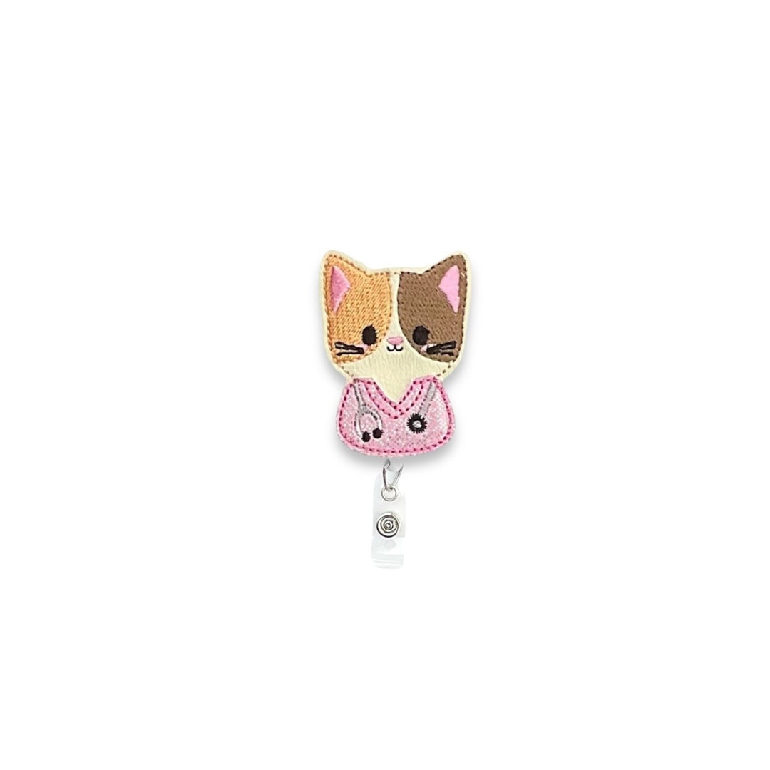 Cat Nurse Badge Reel, Cat Badge Reel, Cat Lover Badge Reel, ID Holder ...