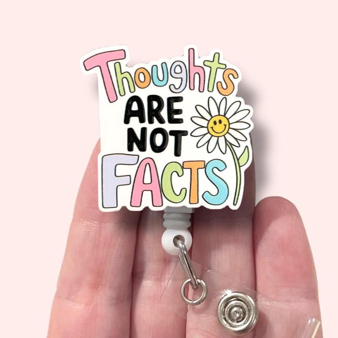 Thoughts Are Not Facts Badge Reel, Mental Health Badge Reel, ID Holder ...