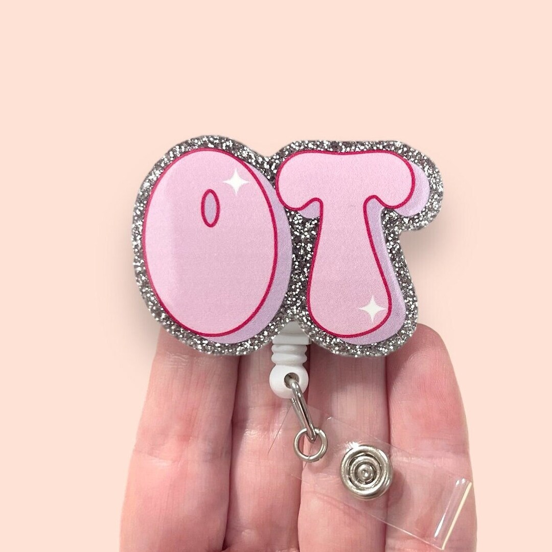 OT Badge Reel, Occupational Therapy Badge Reel, ID Holder, Badge Clip ...