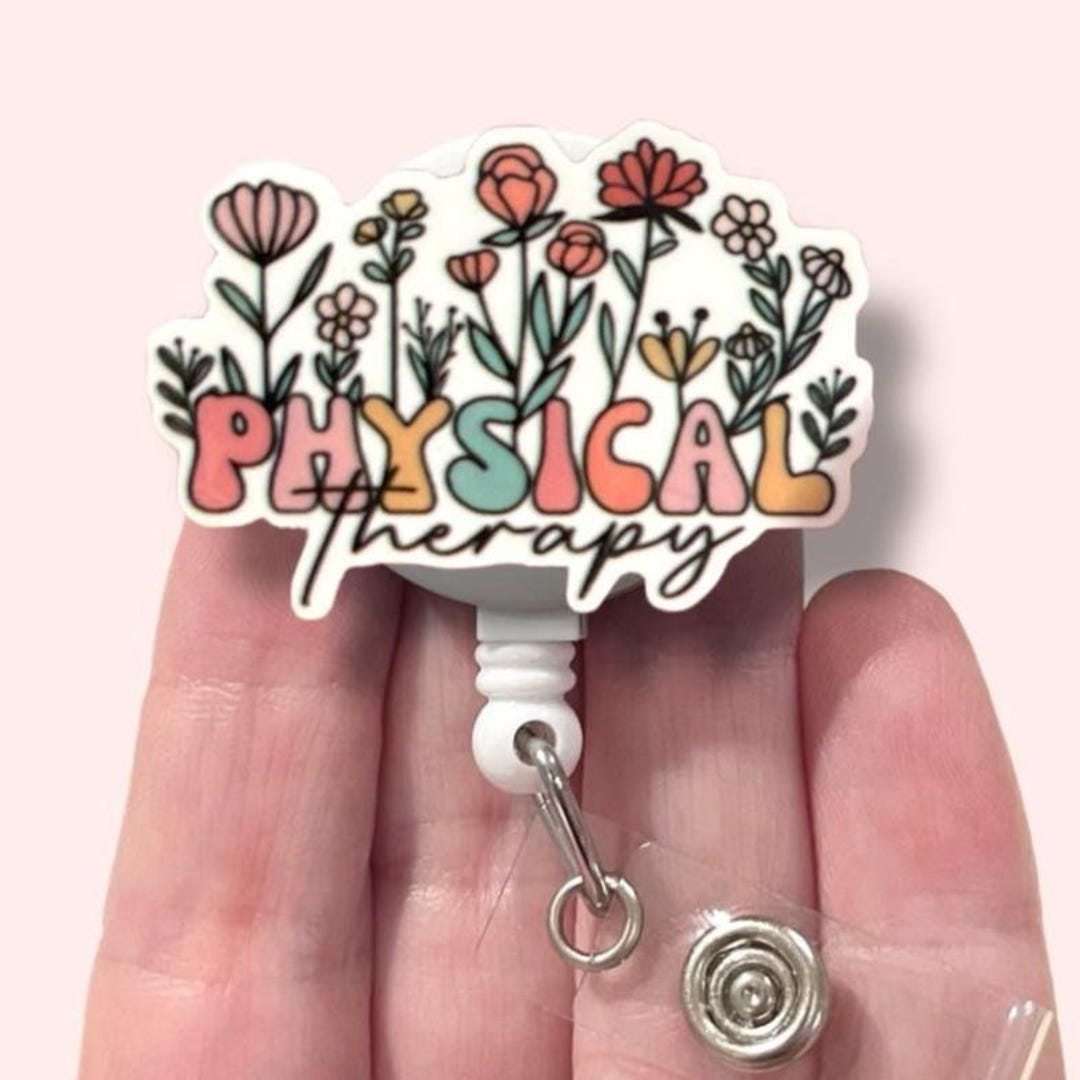 Physical Therapy Badge Reel, PT Badge Reel, Physical Therapist Badge ...