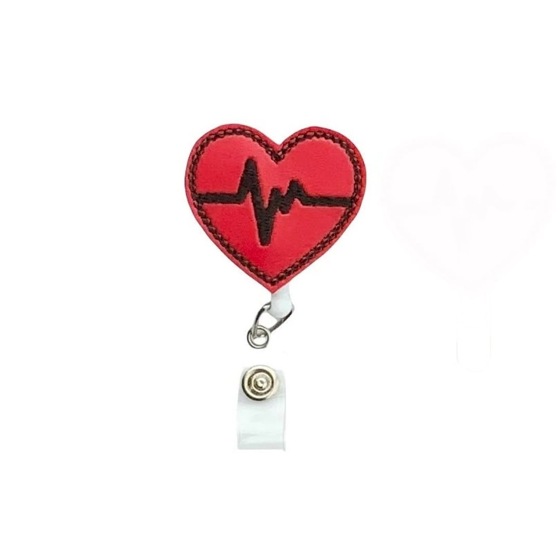 ECG Badge Reel Heart Cardiologist Badge Reel Cardio Badge - Etsy