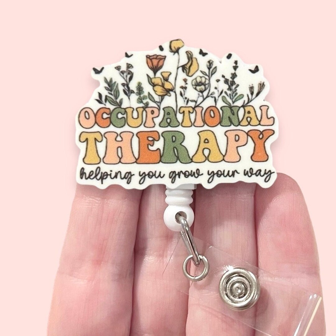OT Badge Reel, Occupational Therapy Badge Reel, ID Holder, Badge Clip ...