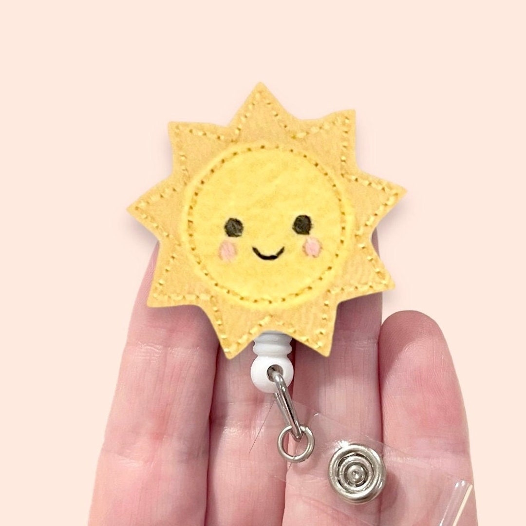 Sun Badge Reel, Sunshine Badge Reel, Sunny Badge Reel, ID Holder, Badge ...