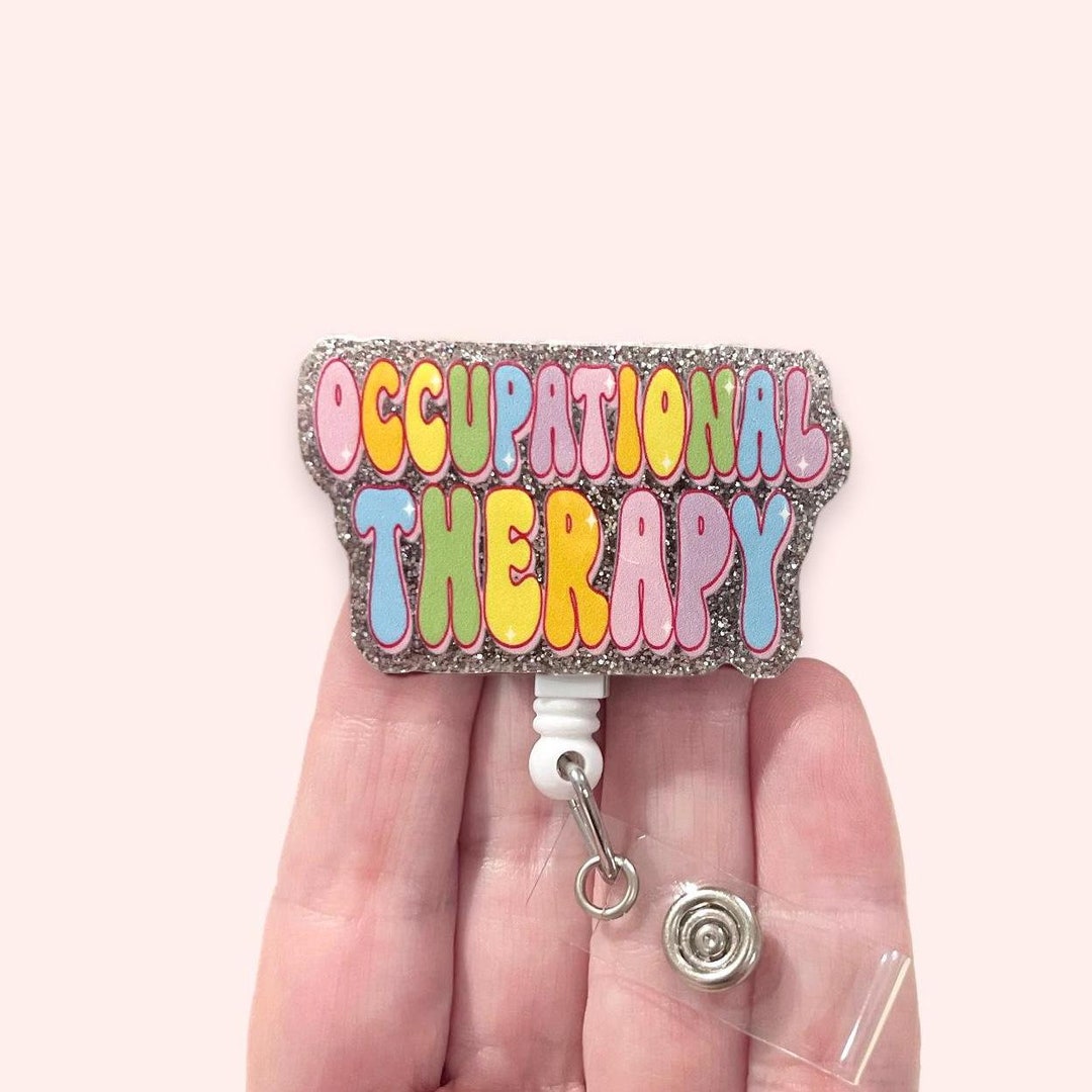 OT Badge Reel, Occupational Therapy Badge Reel, ID Holder, Badge Clip ...