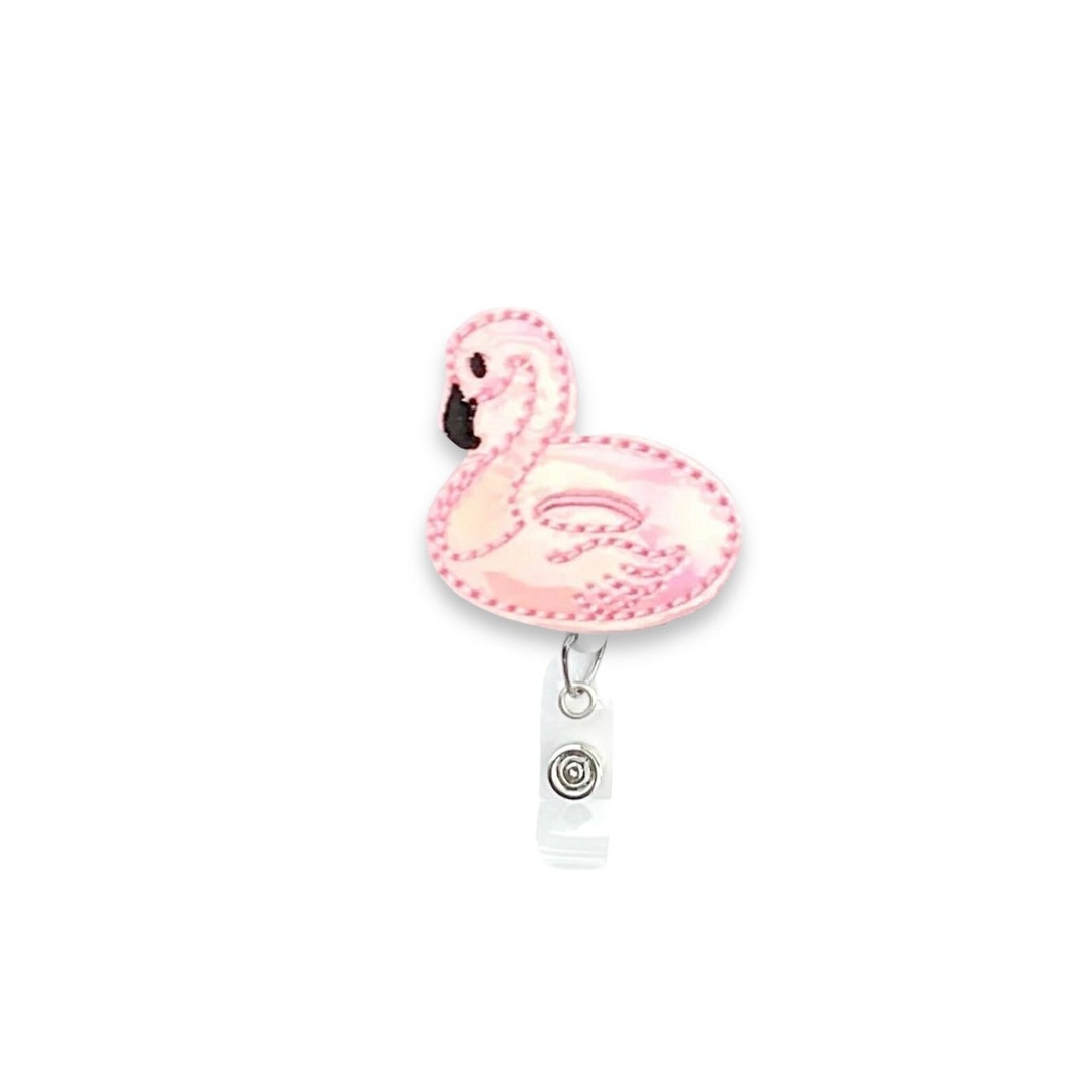 Flamingo Pool Float Badge Reel, Summer Badge Reel, ID Holder, Badge ...