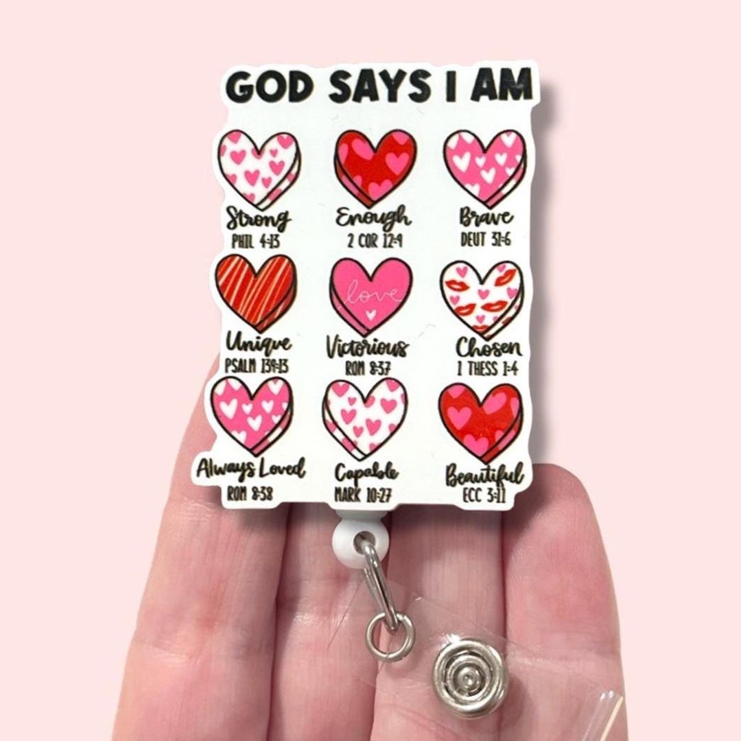 God Says I Am Badge Reel, Religious Badge Reel, ID Holder, Badge Clip ...