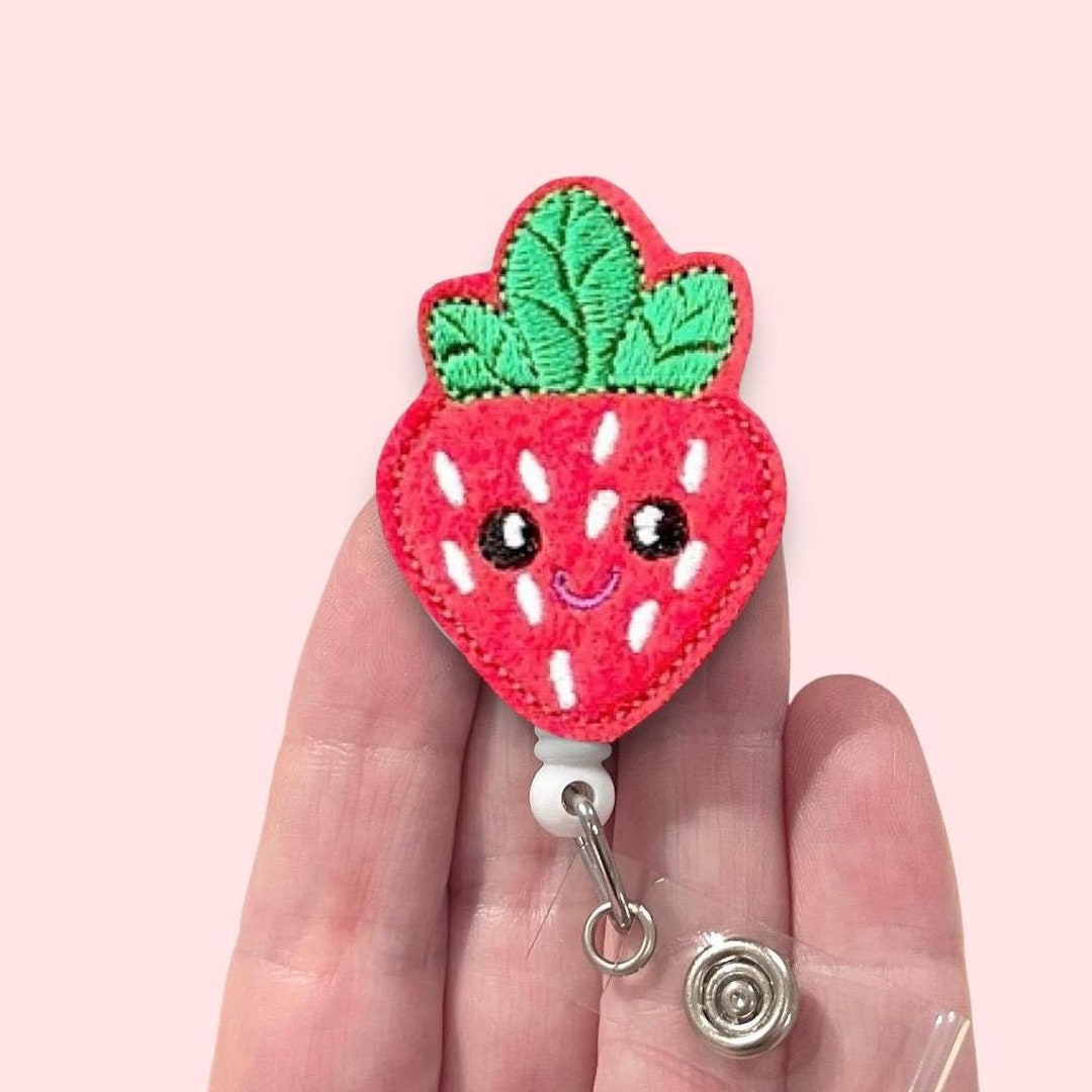 Strawberry Badge Reel, Fruit Badge Reel, ID Holder, Badge Clip, Badge ...