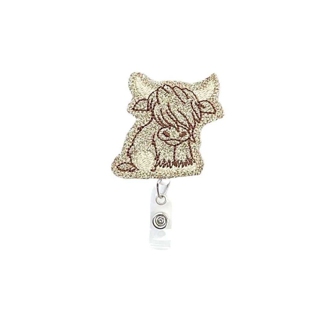 Highland Cow Badge Reel, Baby Cow Badge Reel, Pediatric Badge Reel ...