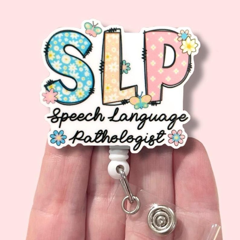 Speech Language Pathologist Badge Reel, SLP Badge Reel, Speech Badge ...
