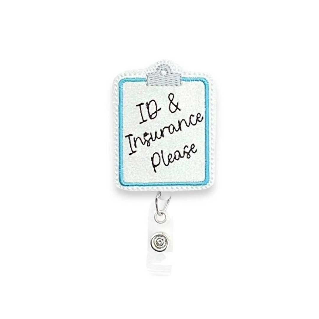 ID and Insurance Please Badge Reel, Retractable Badge Reel, Badge Reel ...