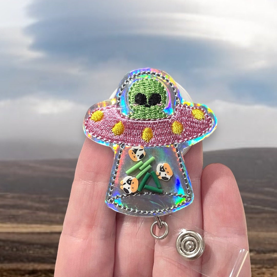 Alien Badge Reel, UFO Badge Reel, Spaceship Badge Reel, Retractable ...