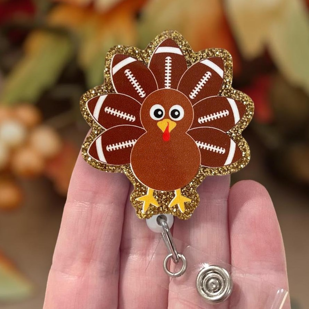 Football Turkey Badge Reel, Thanksgiving Badge Reel, Fall Badge Reel ...