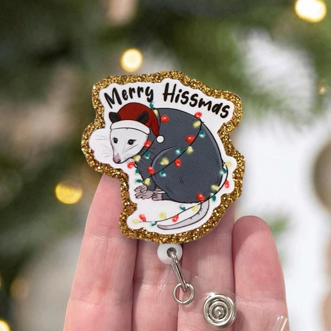 Christmas Possum Badge Reel, Possum Badge Reel, Funny Christmas Badge ...