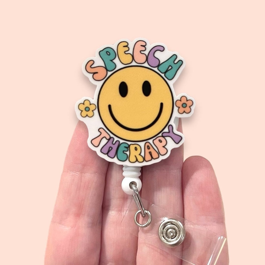 Speech Therapy Badge Reel, Speech Language Badge Reel, SLP Badge Reel ...