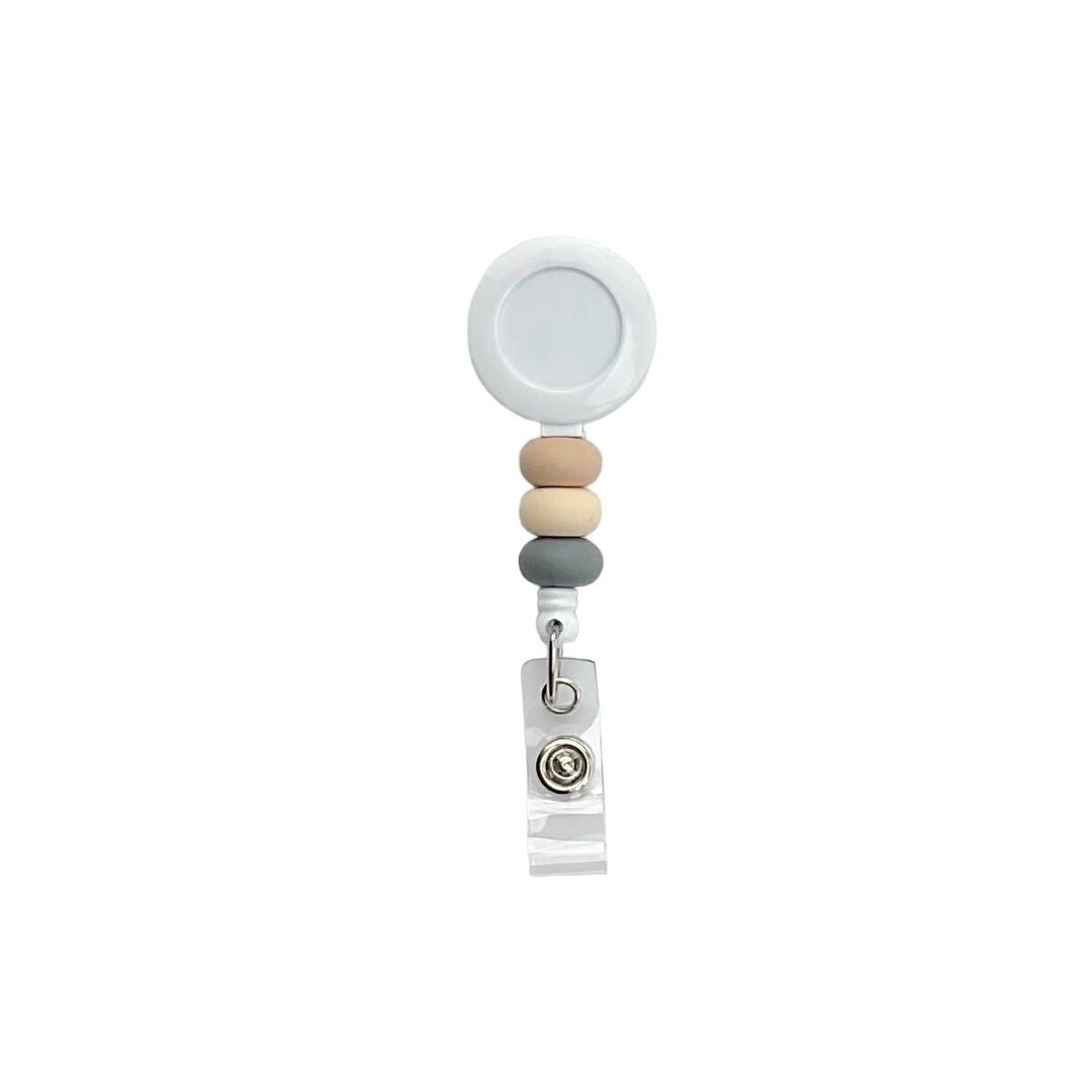 Gray Beige Cream Interchangeable Badge Reel Base, Interchangeable Badge ...