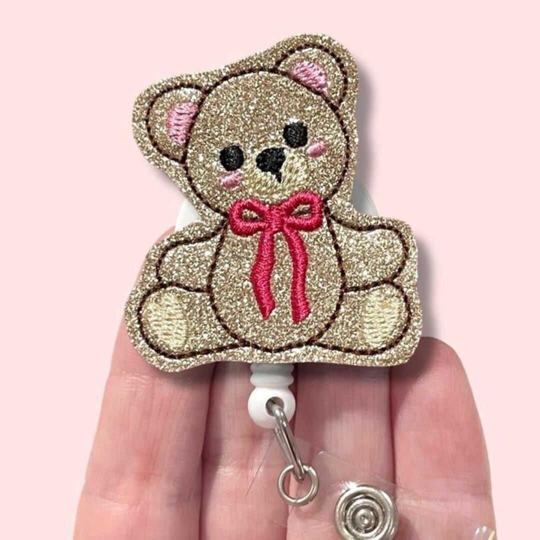 Teddy Bear Badge Reel, ID Holder, Badge Clip, Badge Reel Topper - Etsy