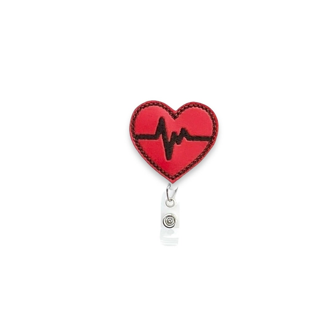 ECG Badge Reel, Heart Cardiologist Badge Reel, Cardio Badge Reel ...