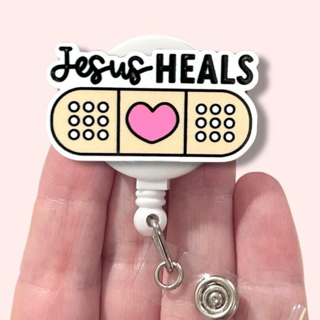 Jesus Heals Badge Reel, Jesus Badge Reel, ID Holder, Badge Clip, Badge ...