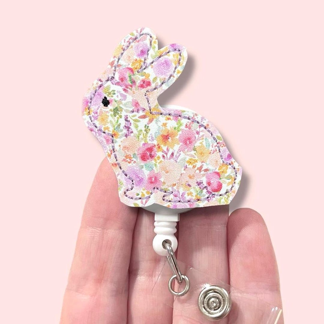 Easter Bunny Badge Reel, Easter Badge Reel, ID Holder, Badge Clip ...