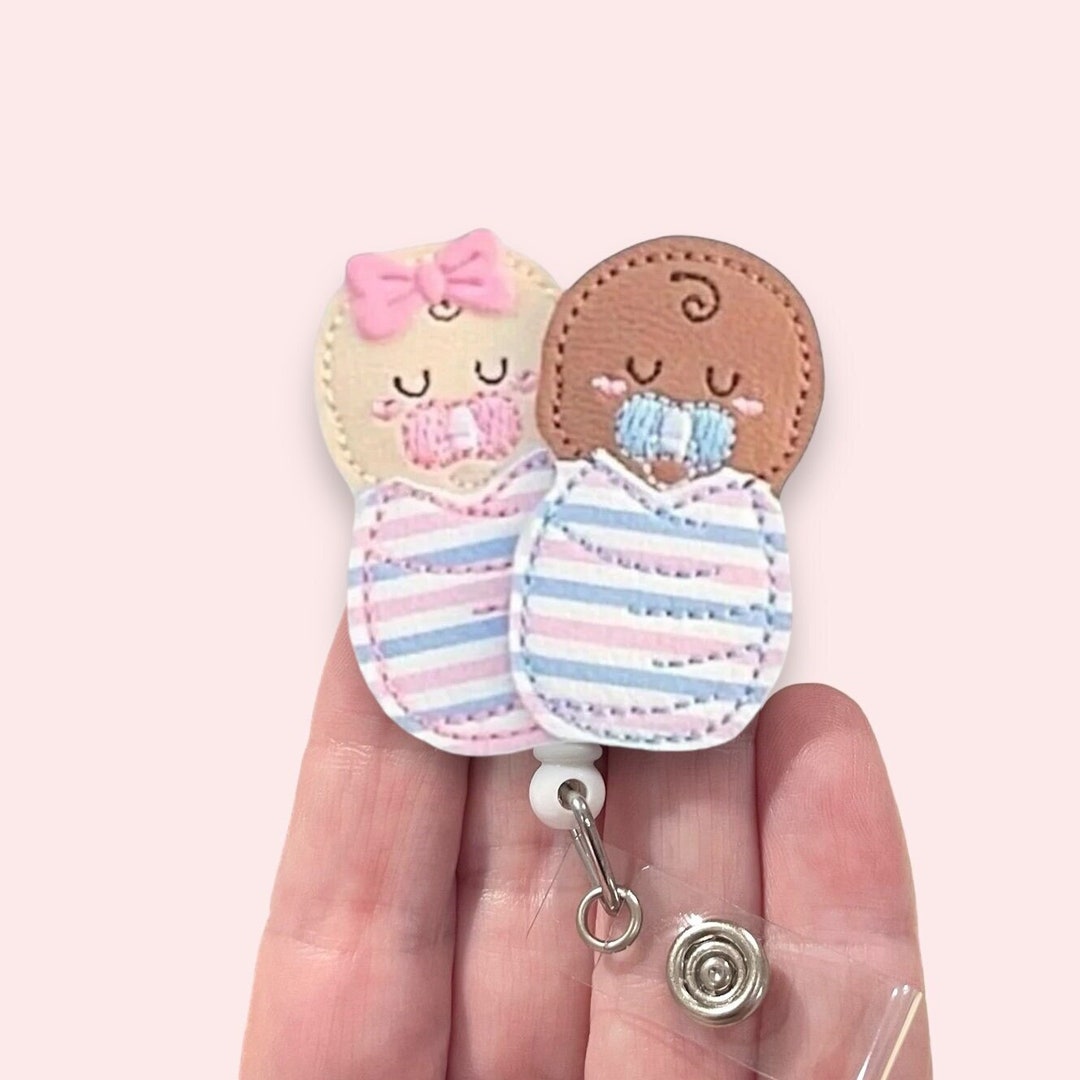 Labor and Delivery Badge Reel, Swaddled Baby Badge Reel, Newborn Nurse ...