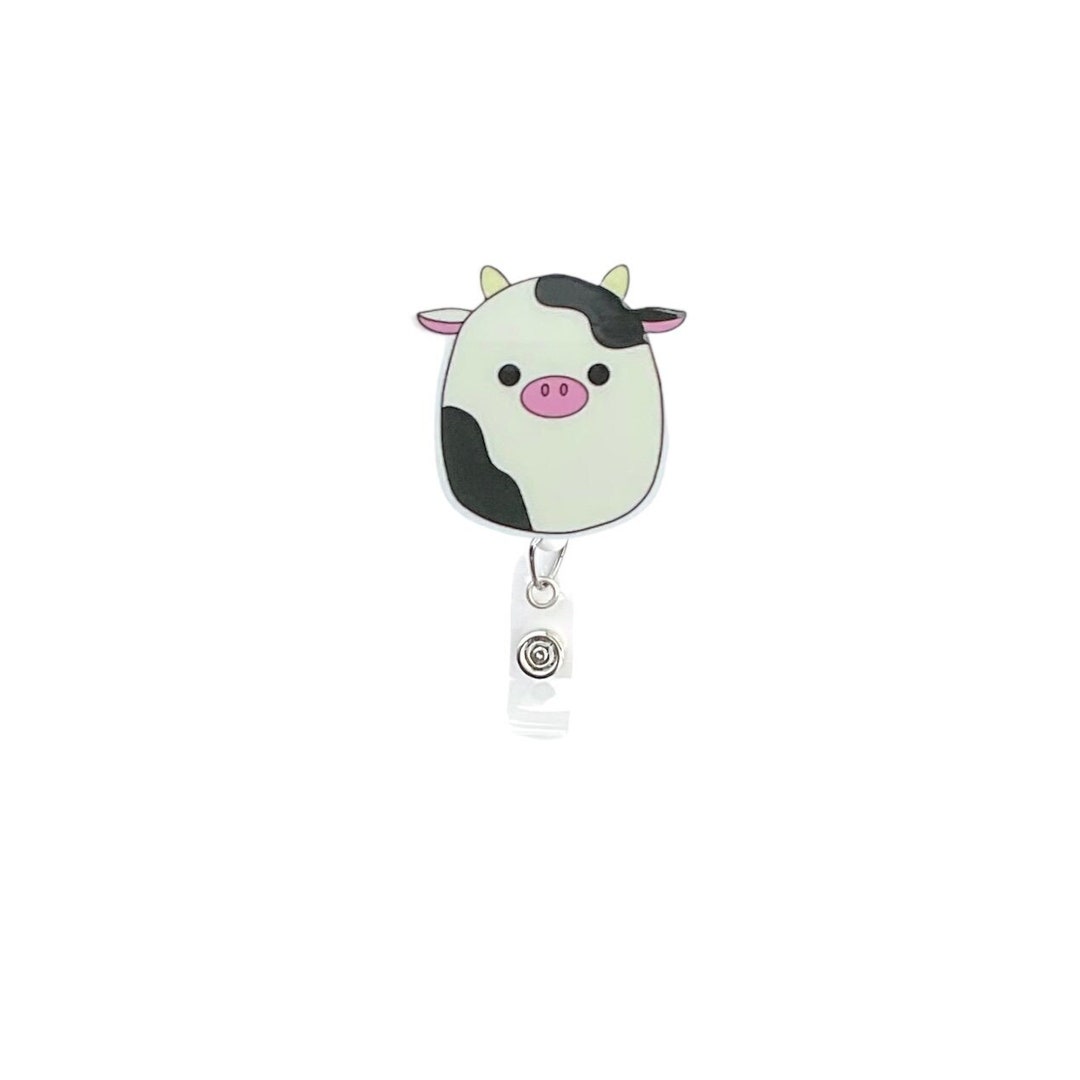 Cow Badge Reel, Cute Cow Badge Reel, Squashy Cow Badge Reel ...